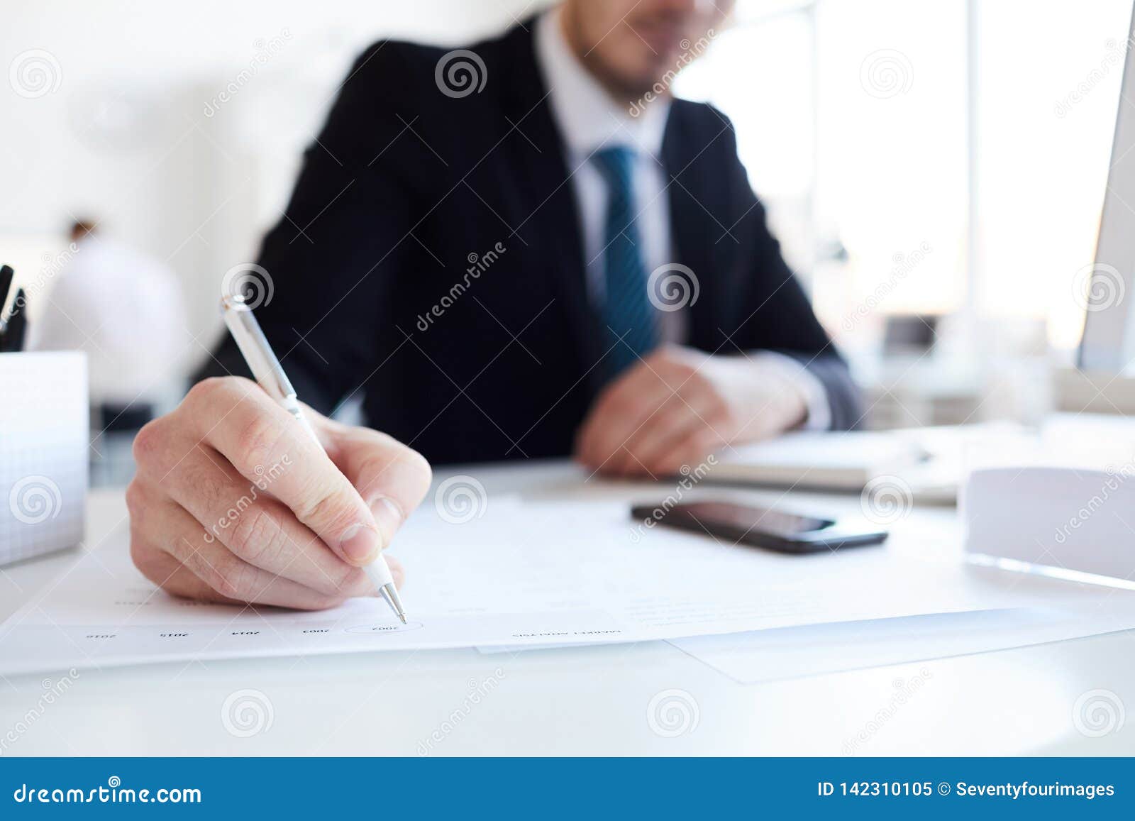 Pointing at paper stock image. Image of workplace, human - 142310105