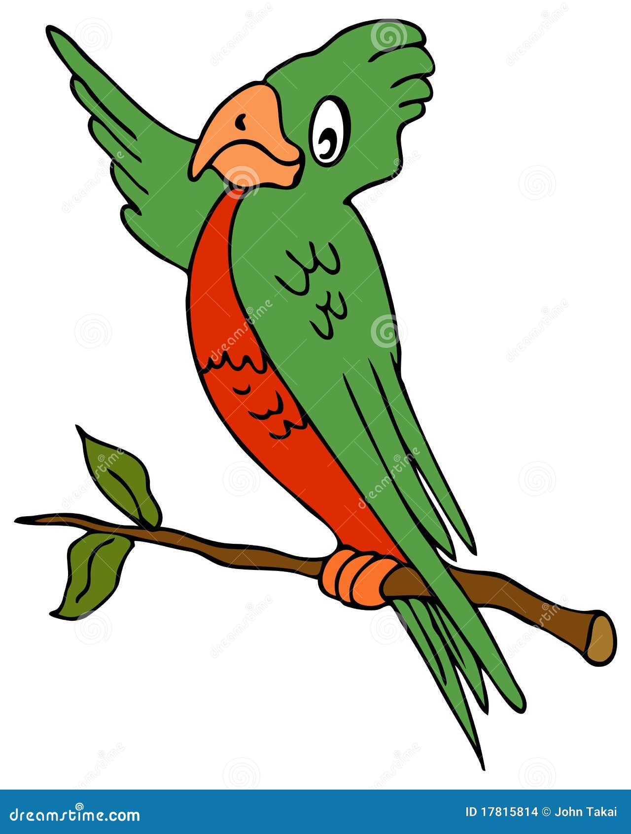 Pointing Parrot stock vector. Illustration of tropical - 17815814