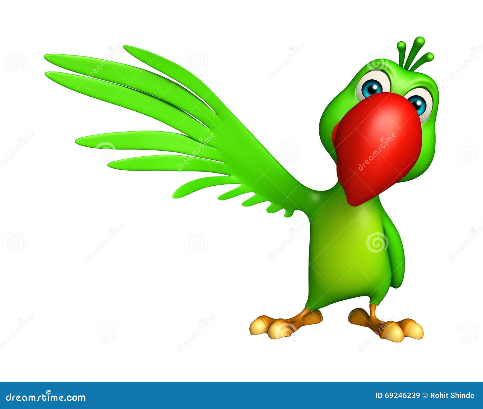 Pointing Parrot Cartoon Character Stock Illustration - Illustration of ...