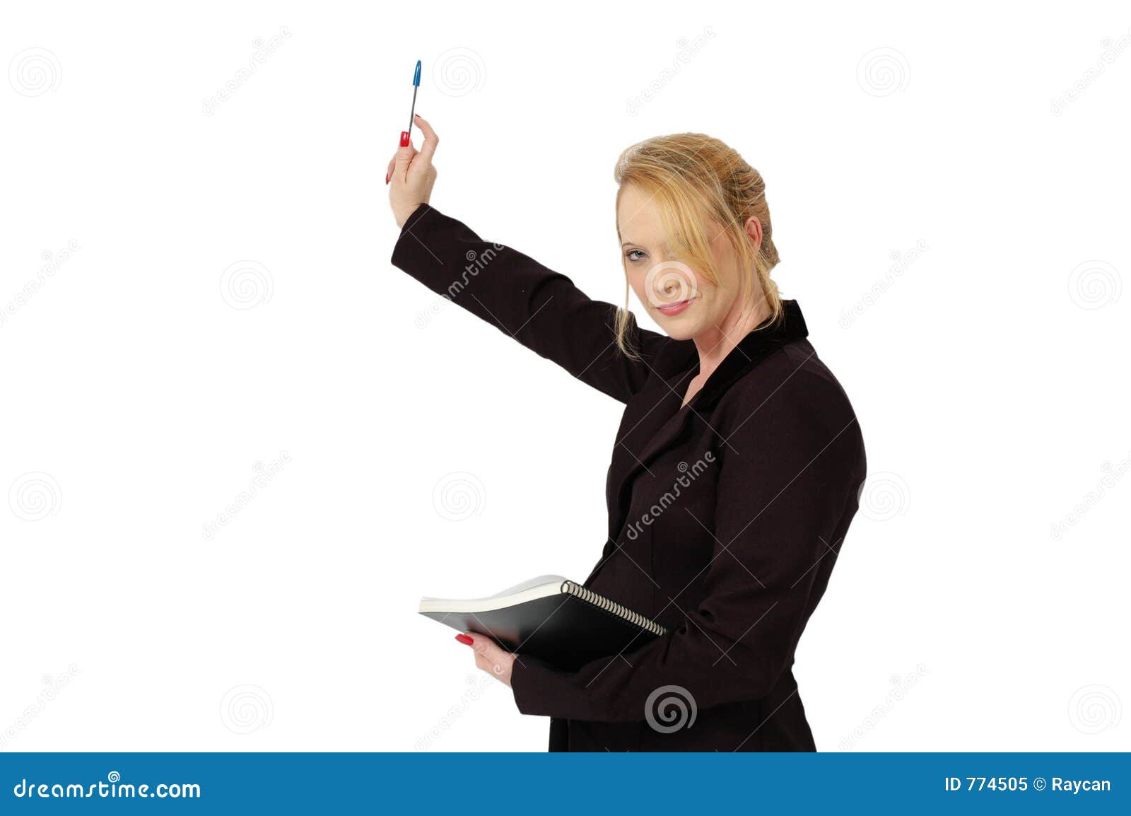 Pointing with Pen stock image. Image of decisive, blue - 774505