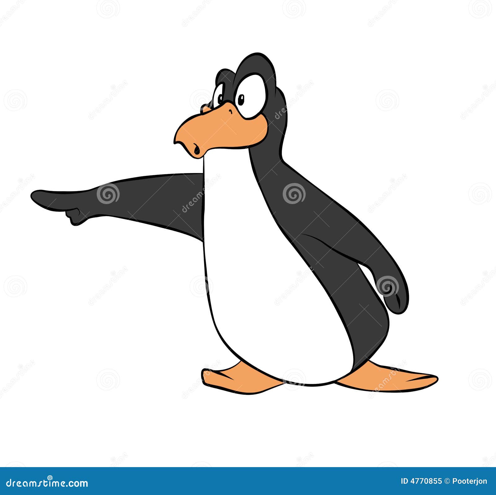 Pointing Penguin stock illustration. Illustration of excited - 4770855