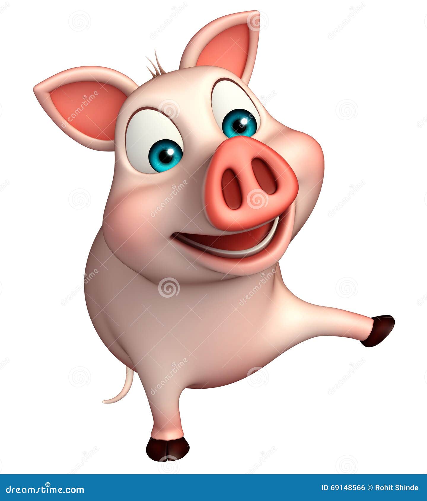 Pointing Pig Cartoon Character Stock Illustration - Illustration of ...