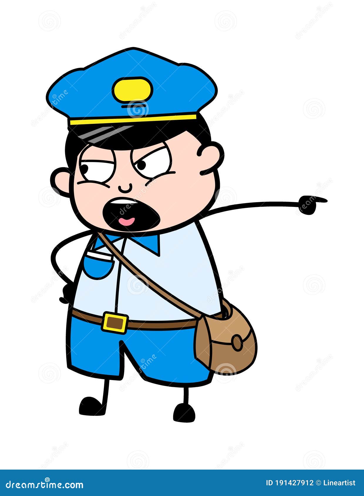 Pointing Postal Worker Cartoon Illustration Stock Illustration ...