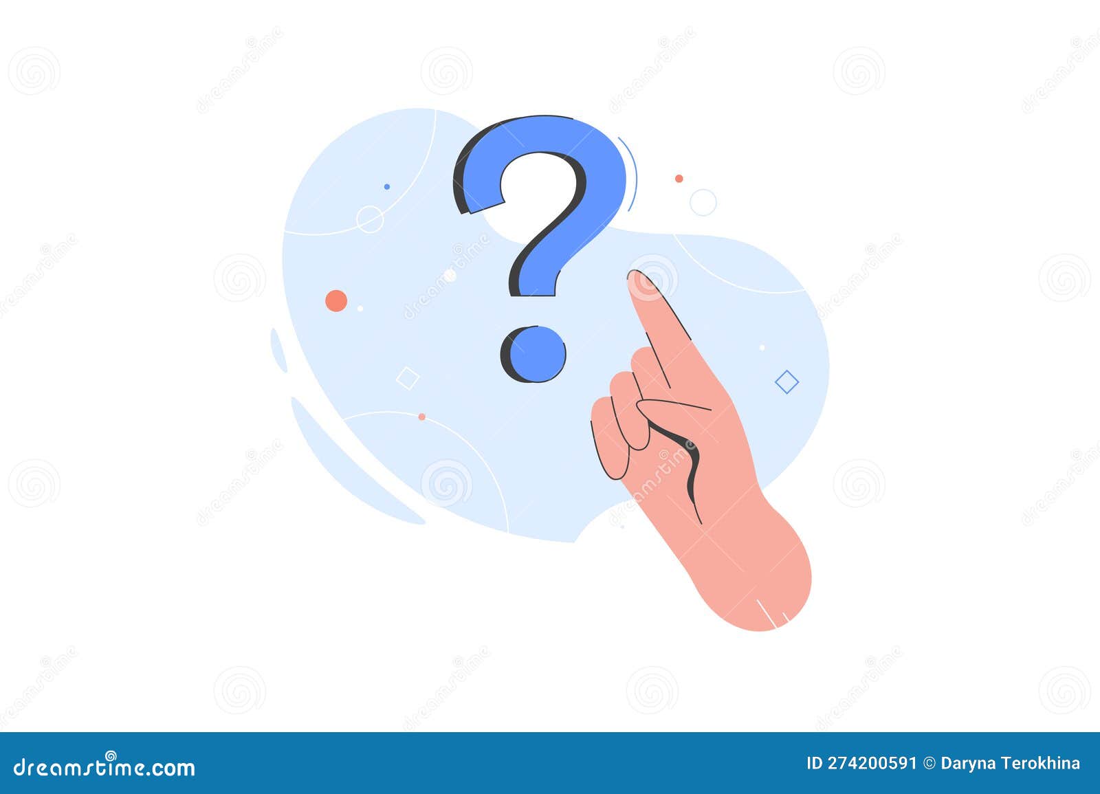 Hand Pointing at Question Mark Flat. Solve Problem or Searching for ...