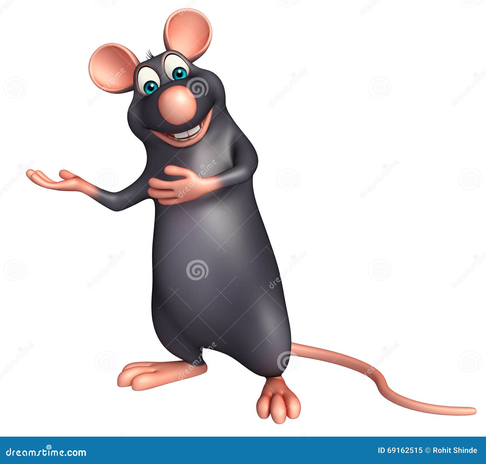 Pointing Rat Cartoon Character Stock Illustration - Illustration of ...