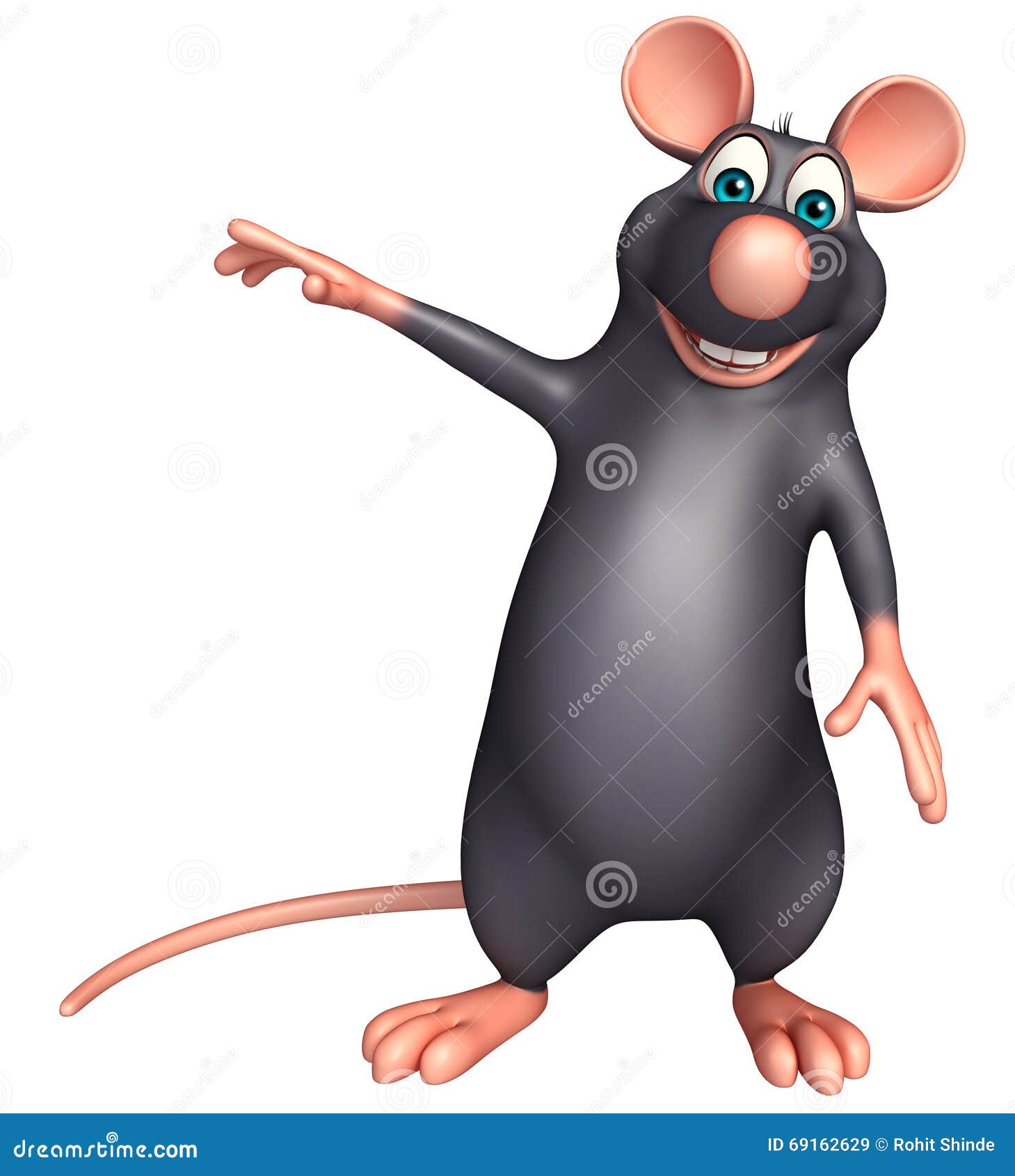 Pointing Rat Cartoon Character Stock Illustration - Illustration of ...