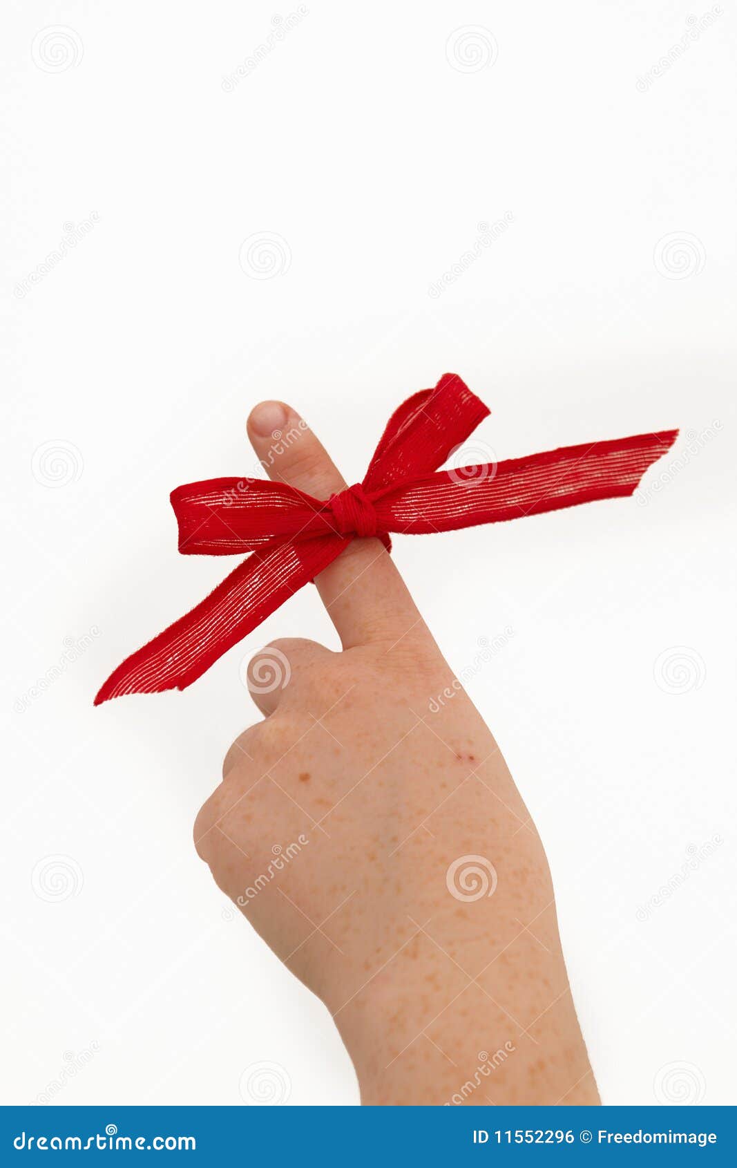 Pointing a Ribbon on a Finger Stock Photo - Image of close, hands: 11552296