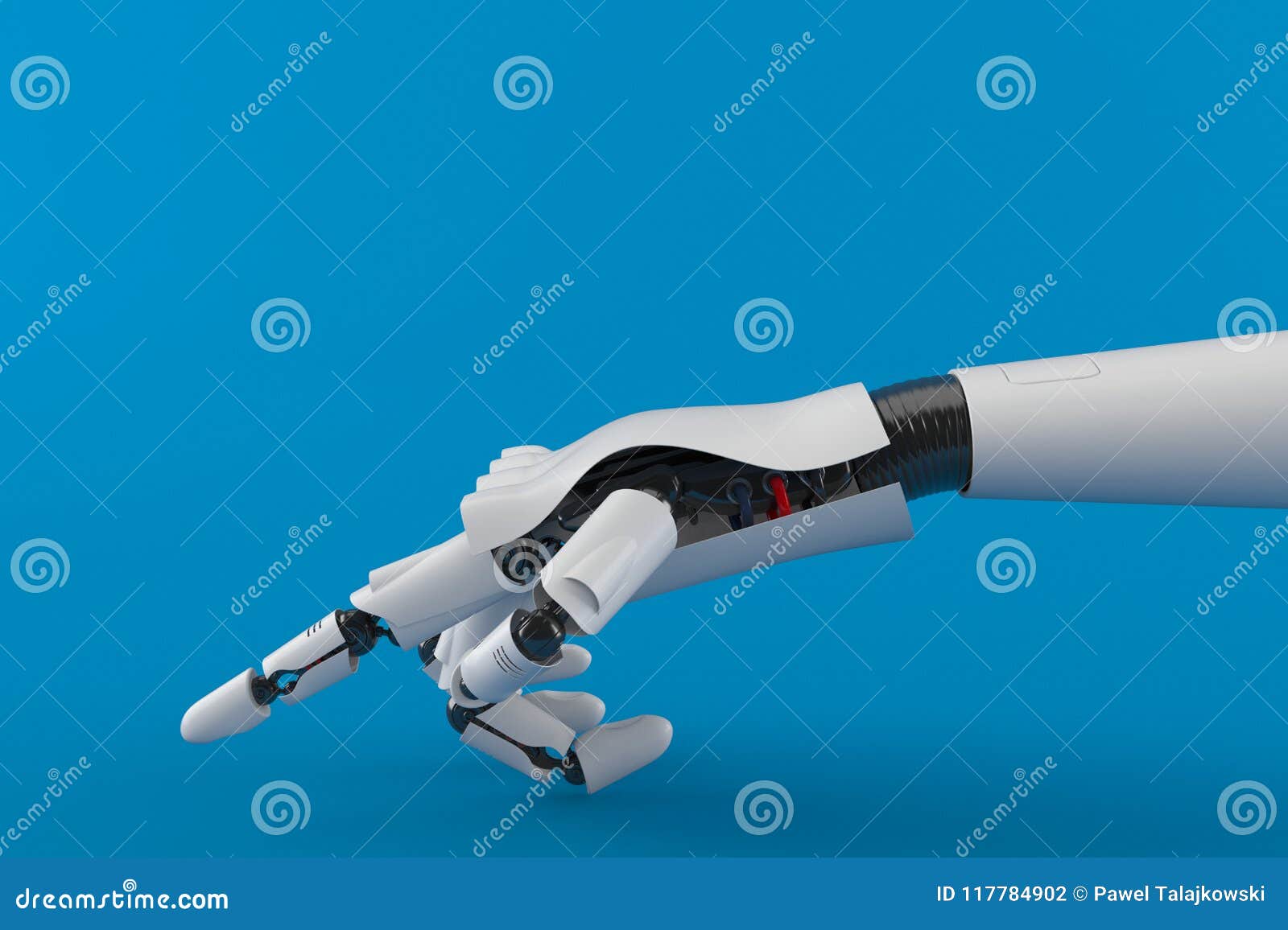 Pointing robot hand stock illustration. Illustration of science - 117784902