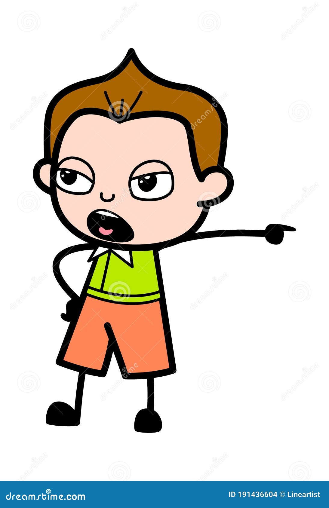 Pointing Schoolboy Cartoon Illustration Stock Illustration ...