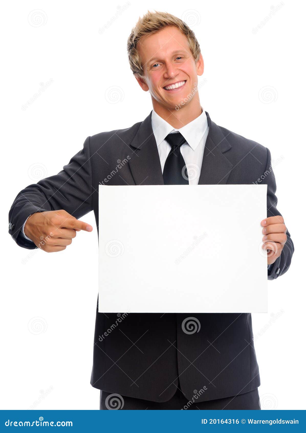 Pointing sign man stock photo. Image of cheerful, business - 20164316