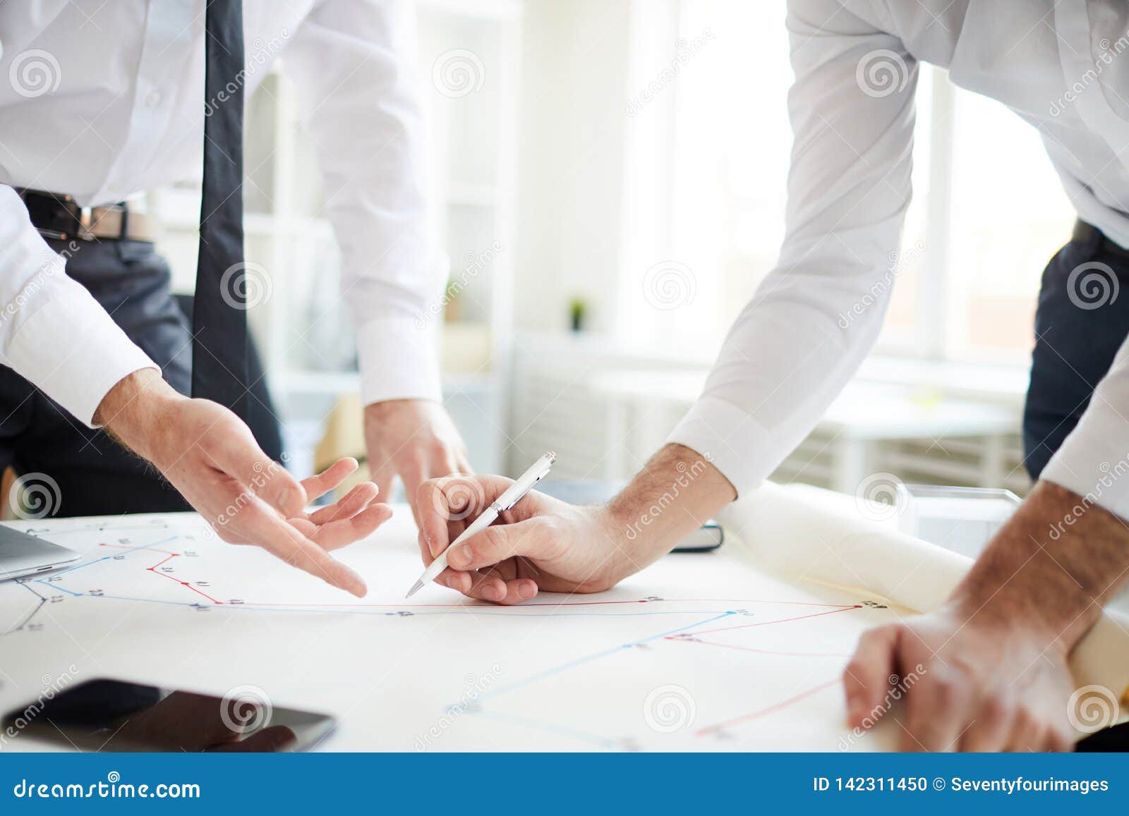 Pointing at sketch stock photo. Image of businessman - 142311450