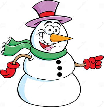 Pointing snowman stock vector. Illustration of scarf - 26455985