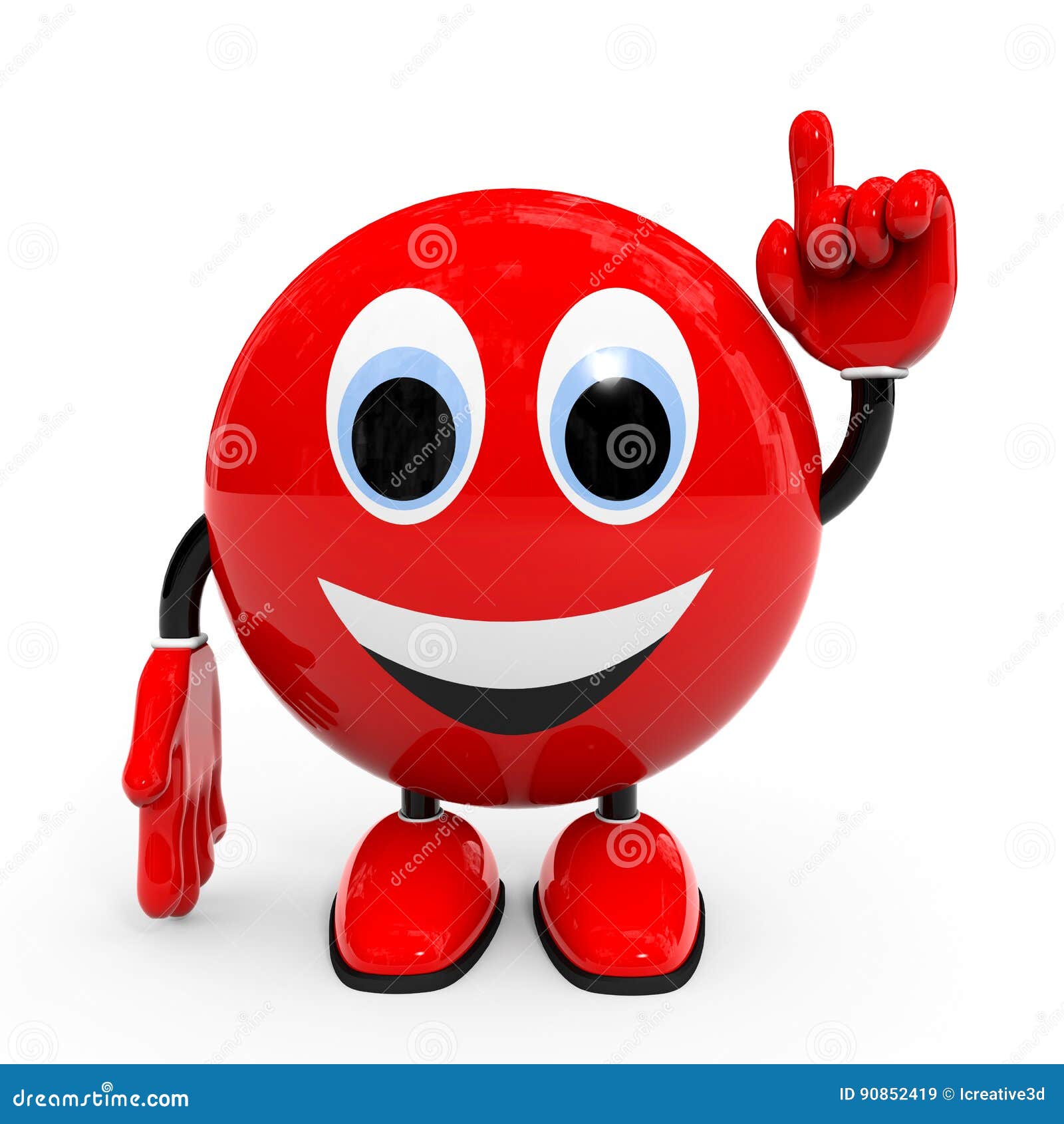 Pointing on something. stock illustration. Illustration of render ...