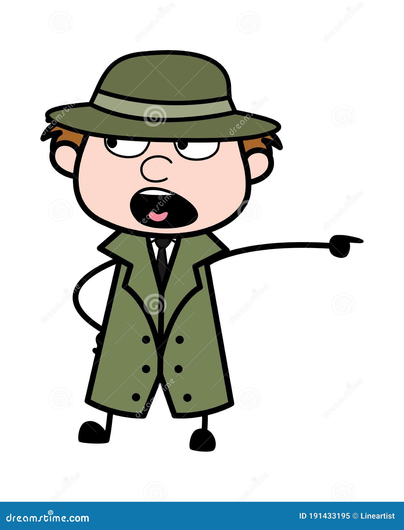 Pointing Spy Cartoon Illustration Stock Illustration - Illustration of ...