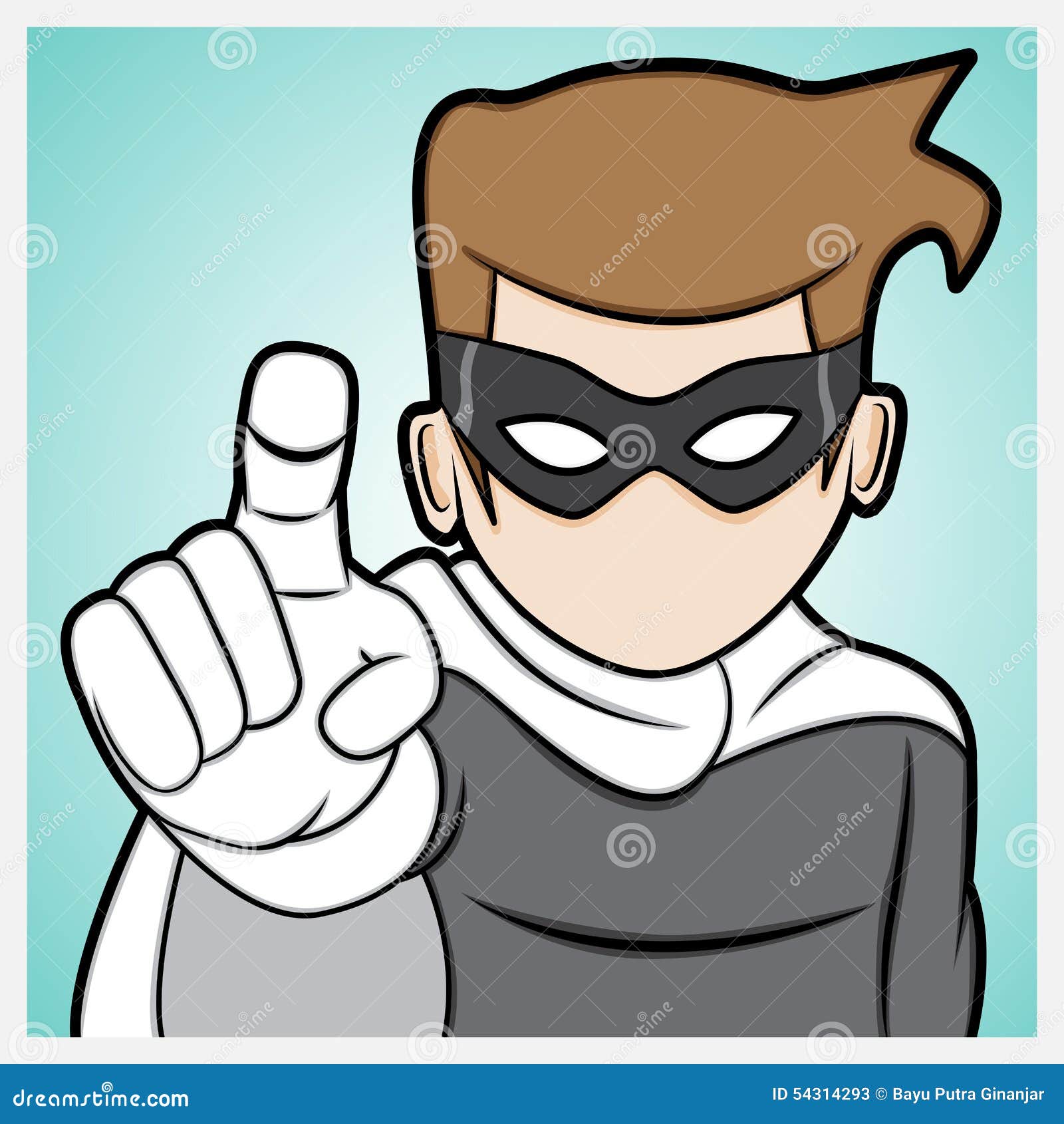 Pointing Superhero stock vector. Illustration of painting - 54314293