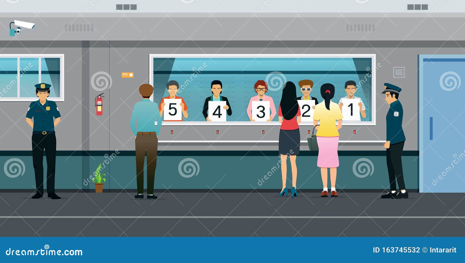 Suspect Identification Room Stock Vector - Illustration of person ...