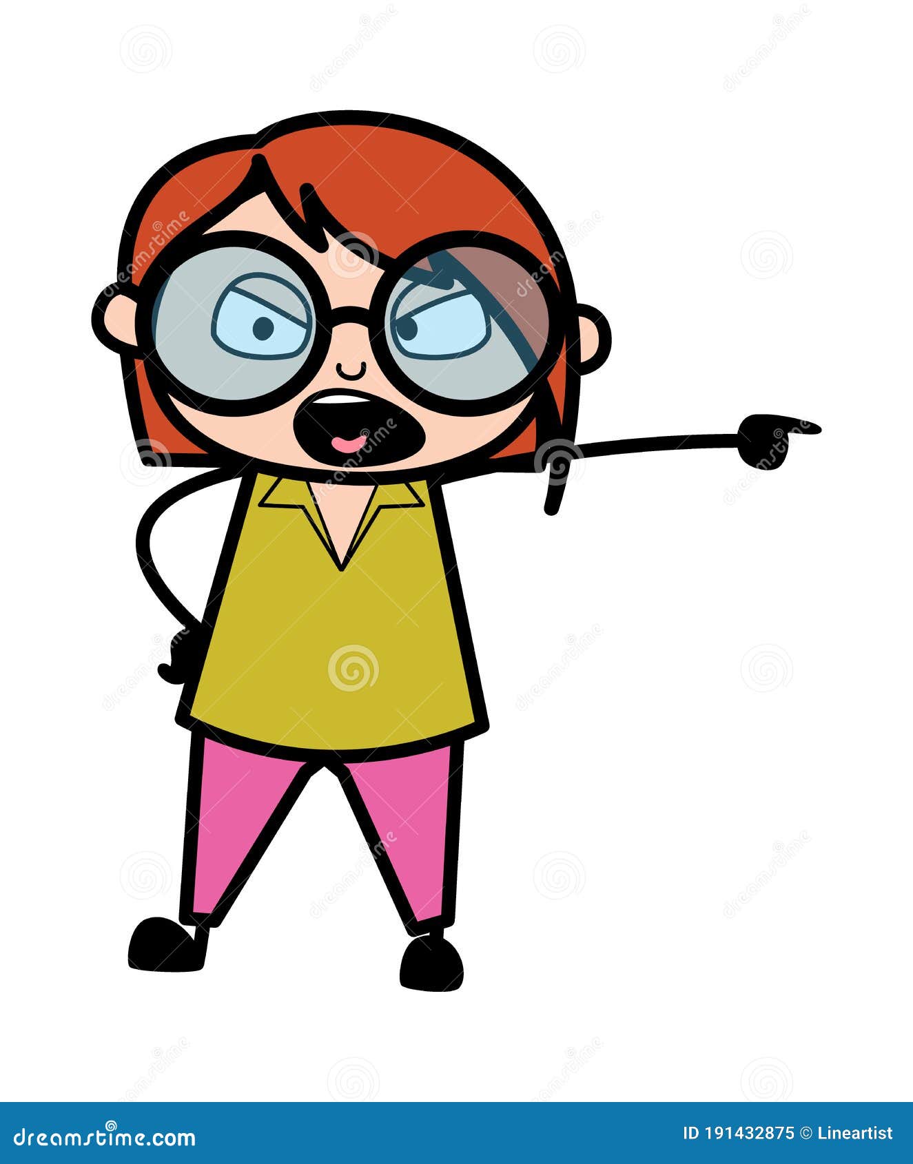 Pointing Teacher Cartoon Illustration Stock Illustration - Illustration ...