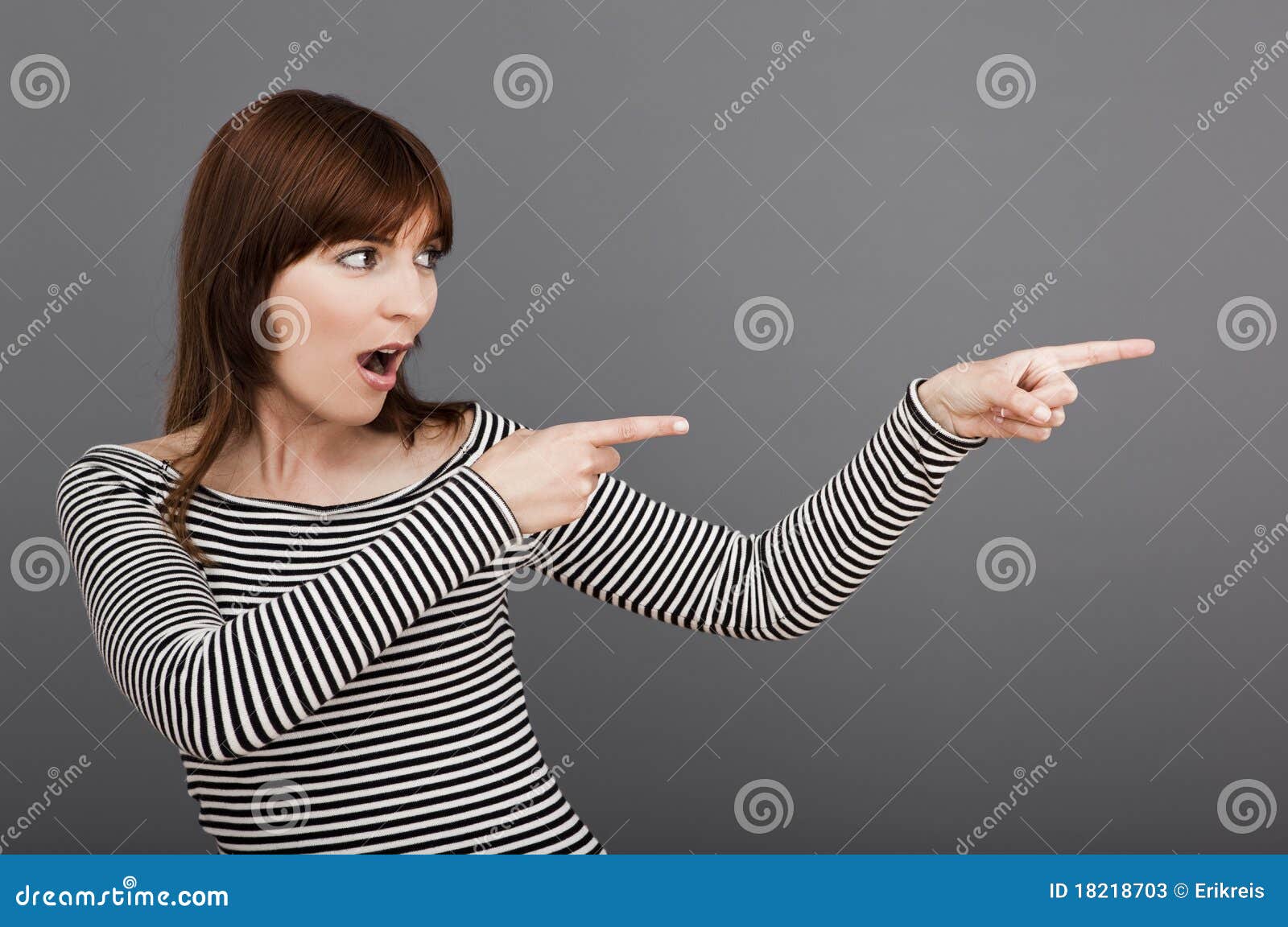 Pointing to the side stock image. Image of grey, person - 18218703