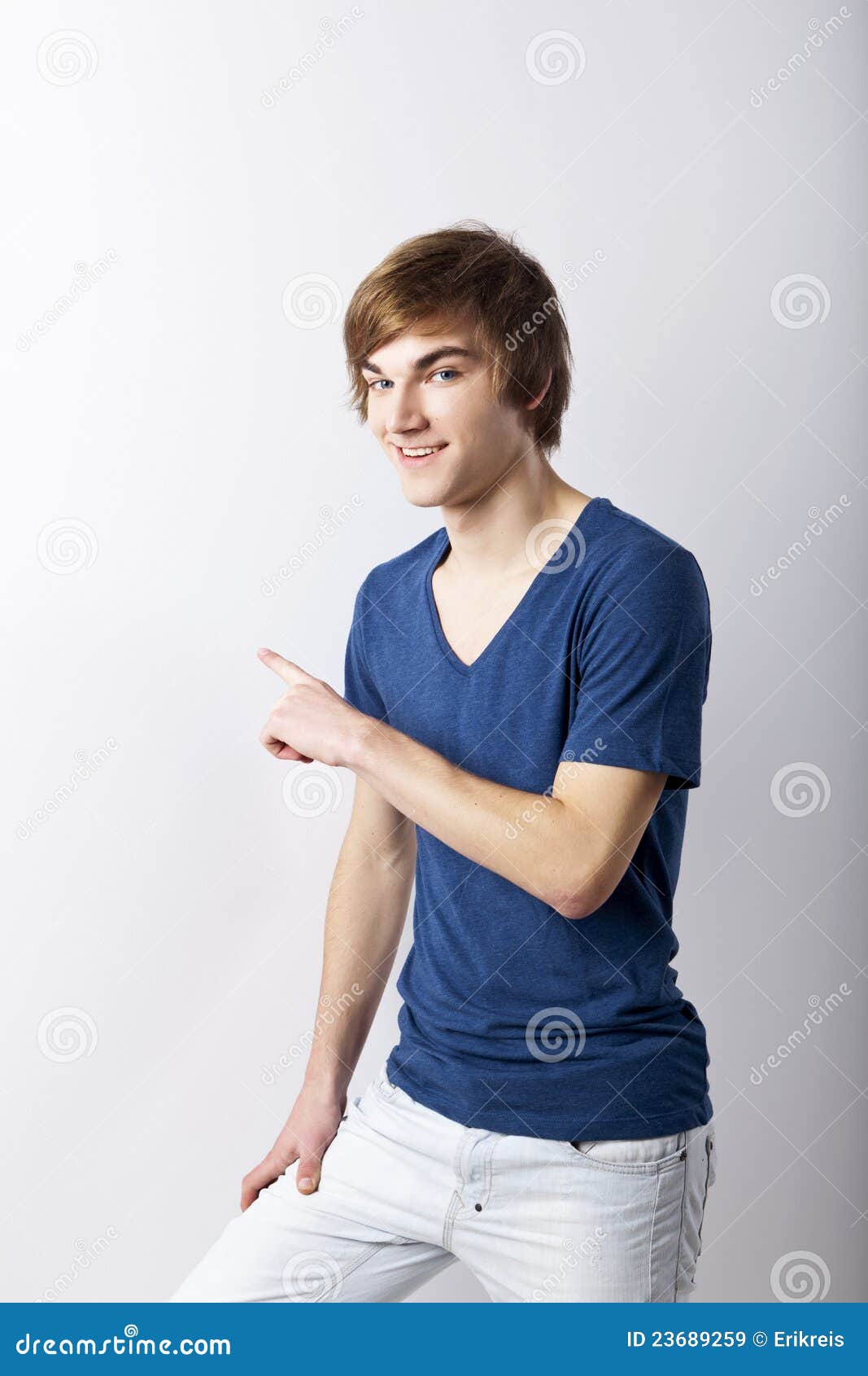 Pointing to a white wall stock image. Image of fresh - 23689259