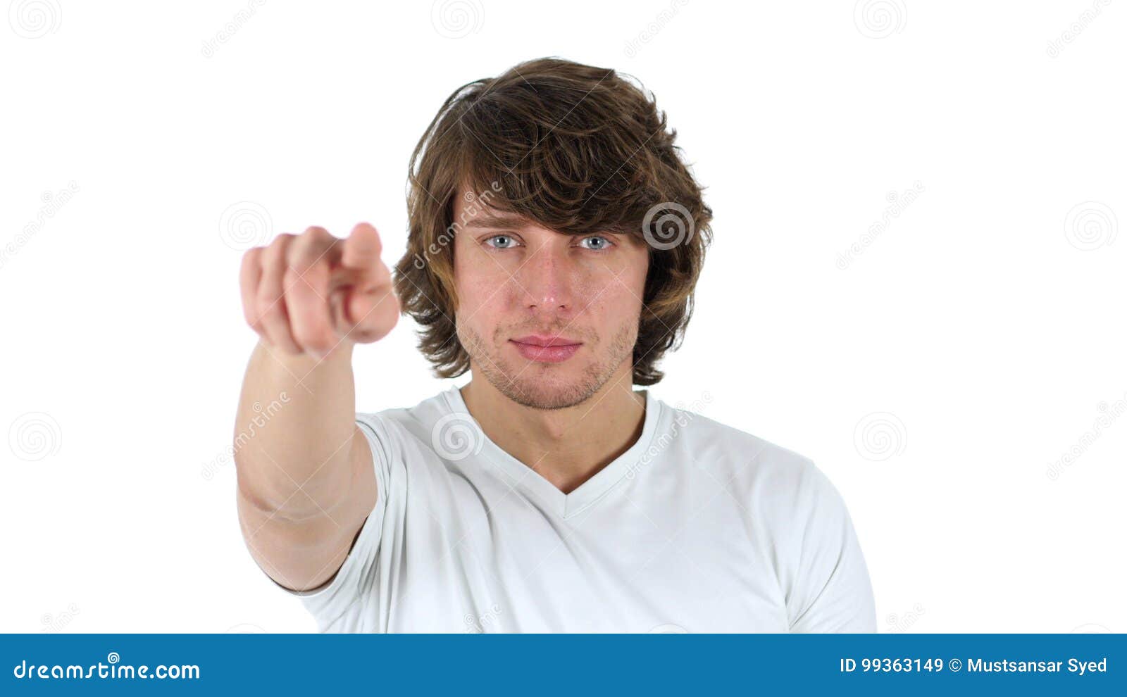 Pointing Toward Camera, White Background Stock Image - Image of choice ...