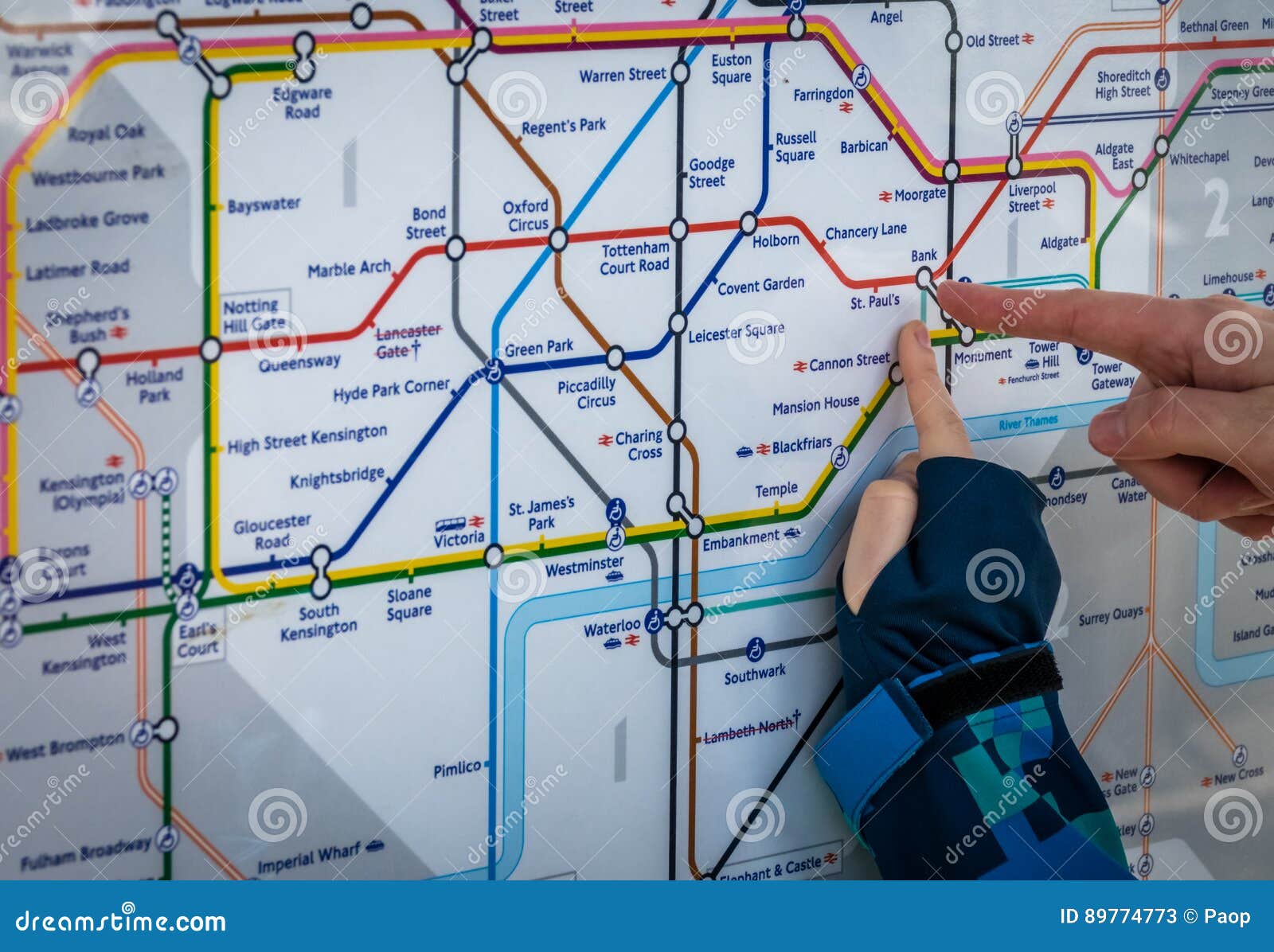 Pointing at a Tube map editorial stock photo. Image of english - 89774773