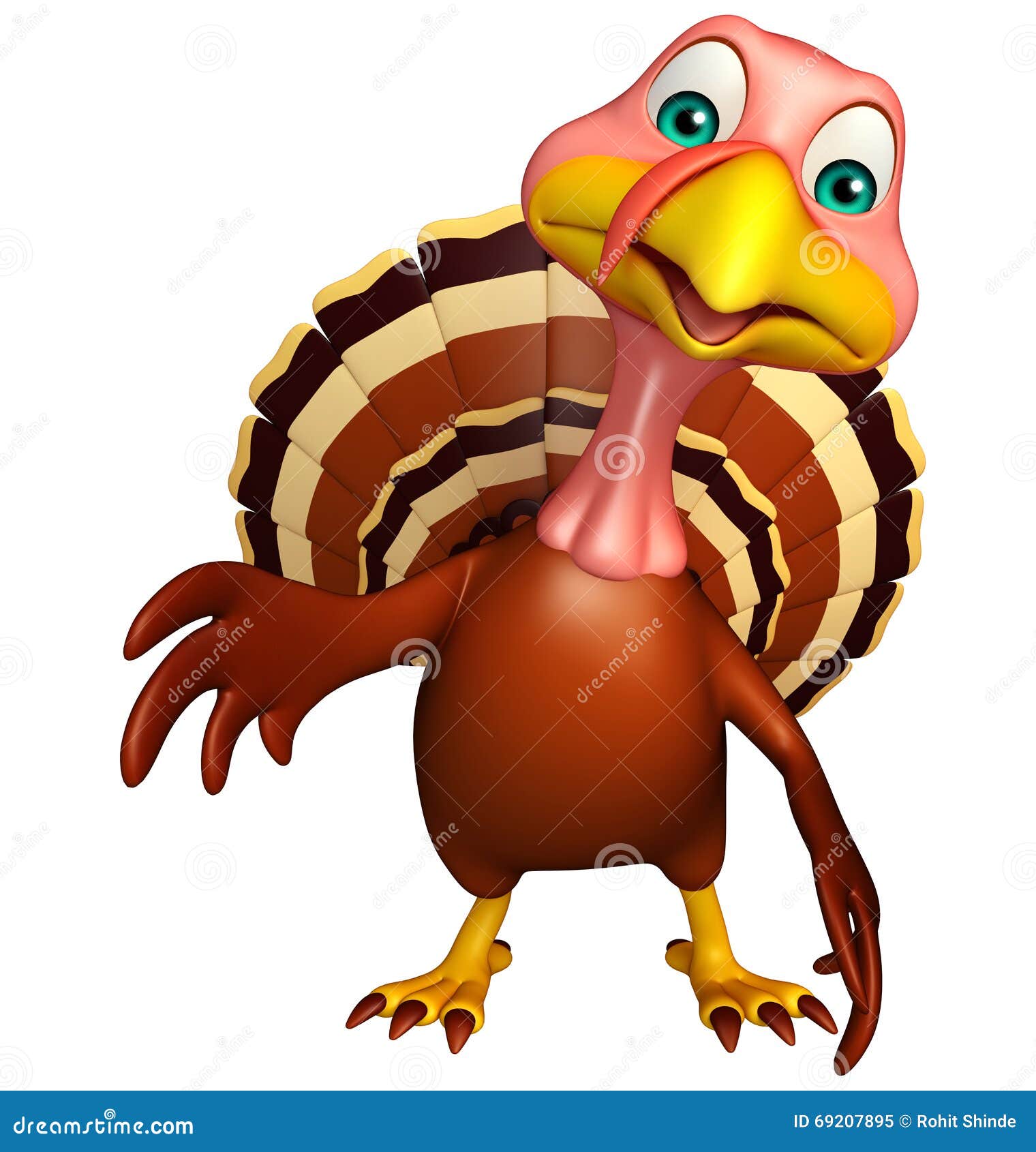 Pointing Turkey Cartoon Character Stock Illustration - Illustration of ...