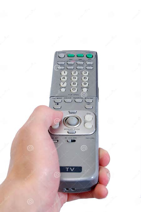 Pointing the TV Remote Control Stock Image - Image of holding, black ...