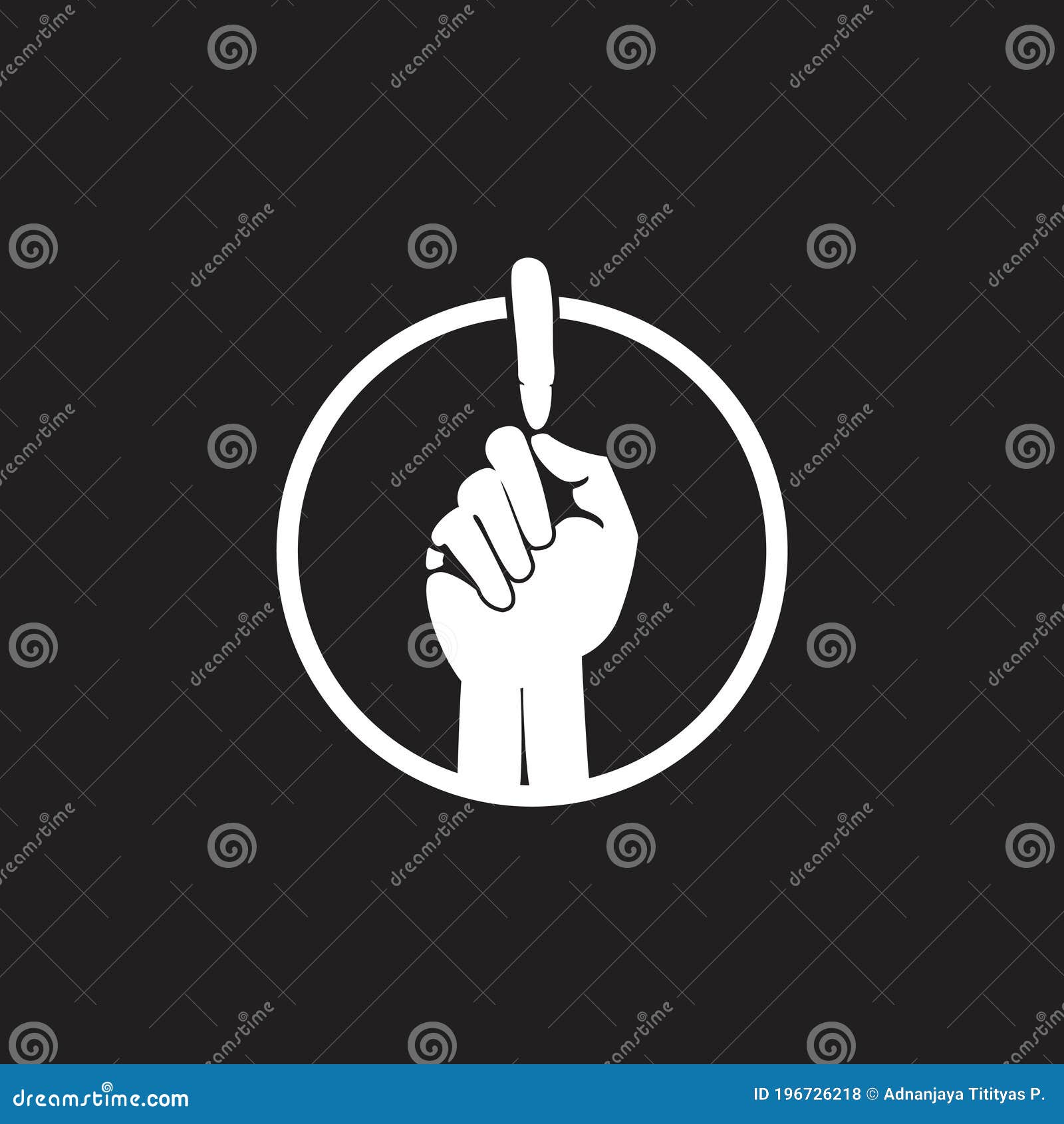 Pointing Up Finger Number One Symbol Logo Vector Stock Vector ...