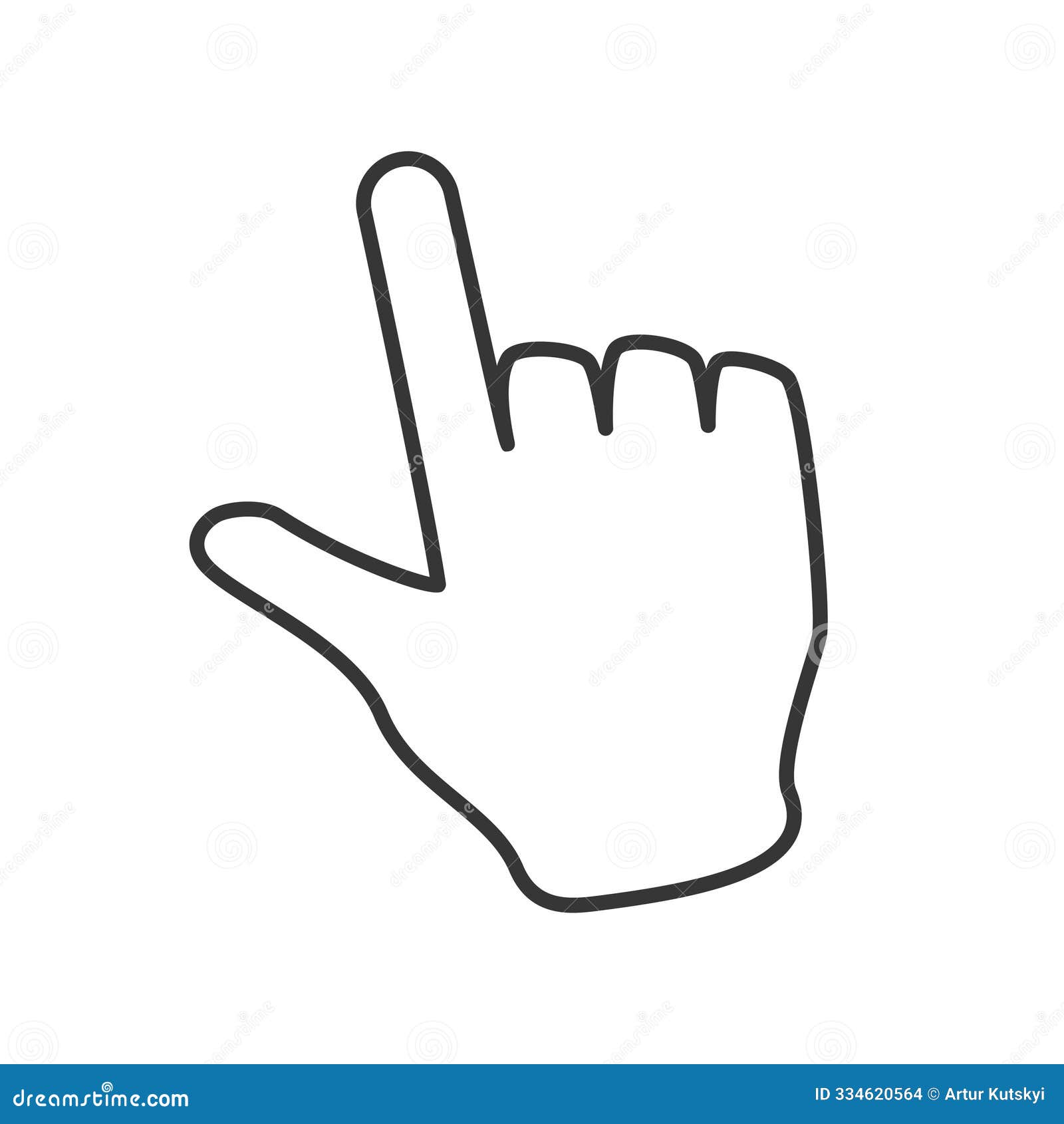 Pointing Up Gesture Outline Vector Illustration Stock Vector ...