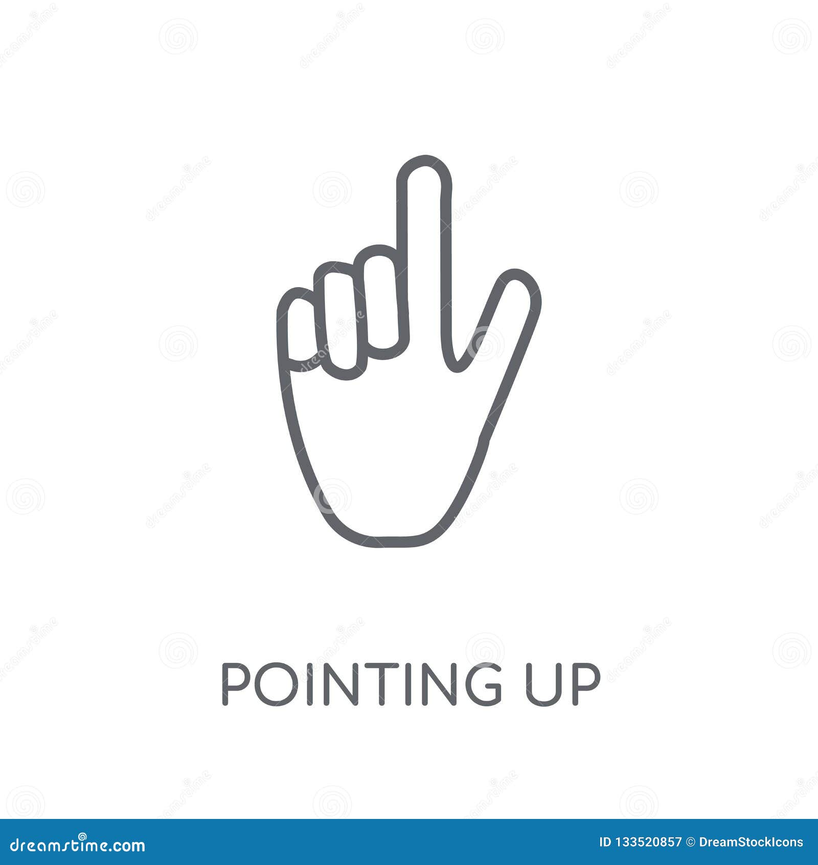 Pointing Up Linear Icon. Modern Outline Pointing Up Logo Concept Stock ...