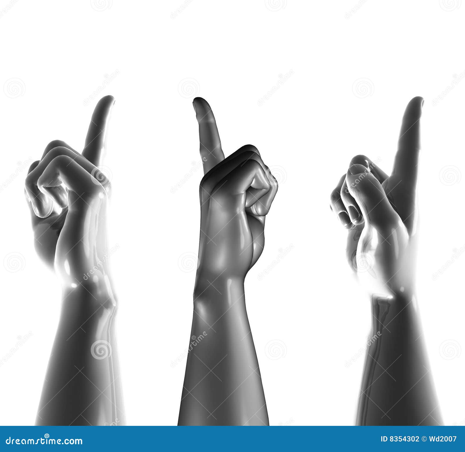 Pointing Upward or Volunteering Pose Stock Illustration - Illustration ...