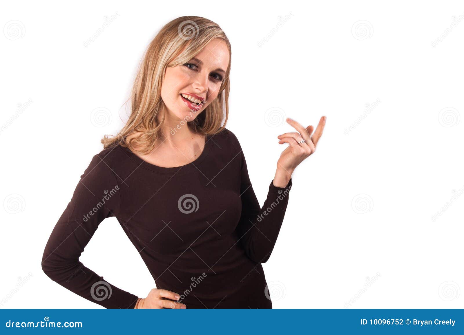 Pointing woman stock photo. Image of pretty, caucasian - 10096752