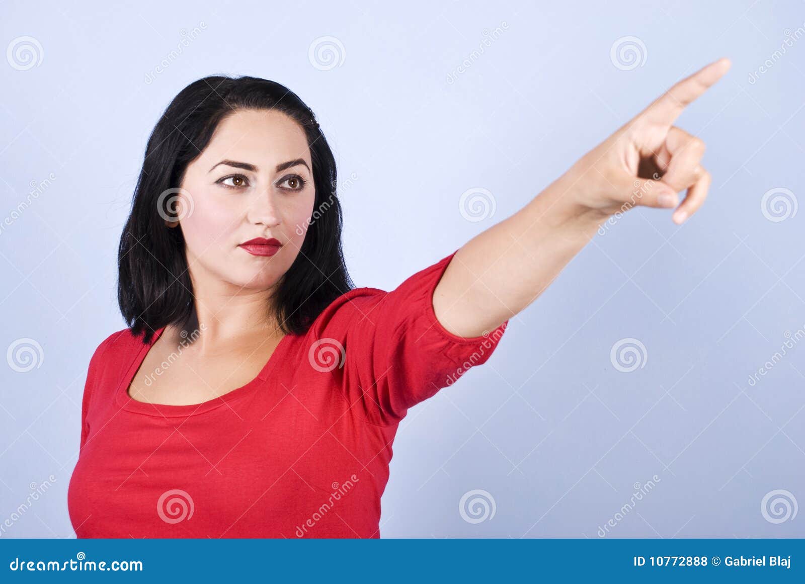 Pointing woman stock photo. Image of eyes, copyspace - 10772888