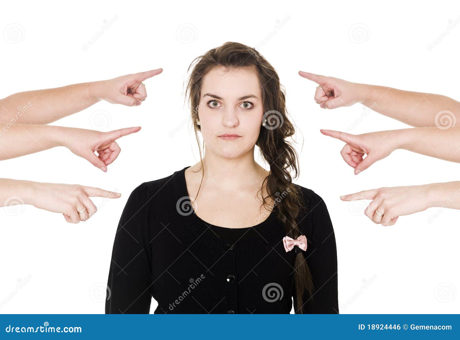 Pointing at a woman stock photo. Image of gesture, isolated - 18924446
