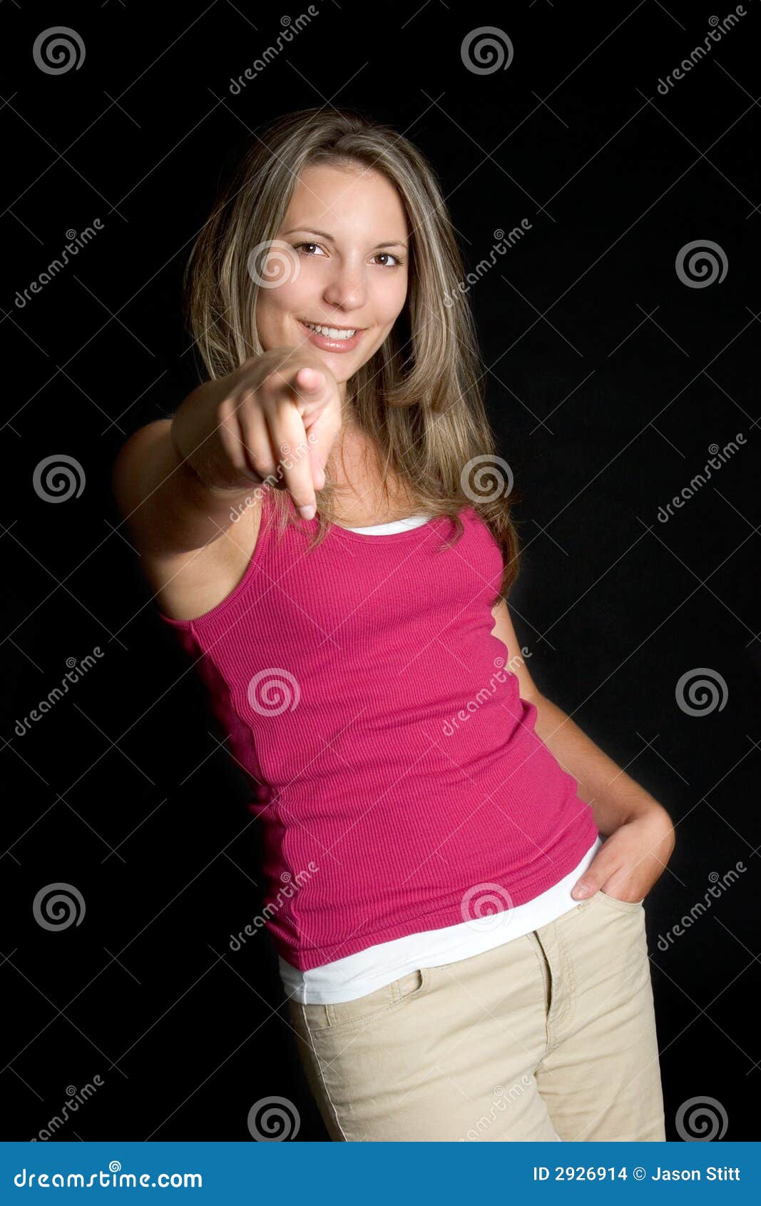 Pointing Woman stock photo. Image of young, black, pointing - 2926914