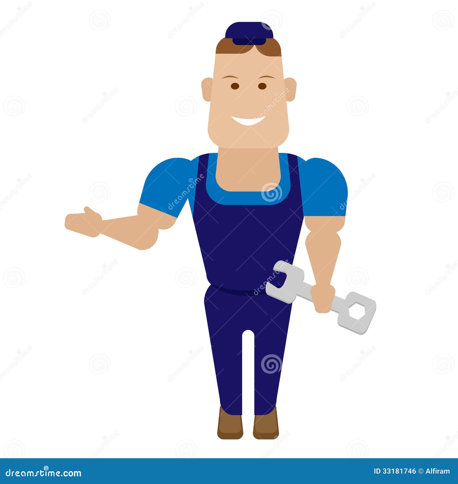 Pointing worker stock illustration. Illustration of repair - 33181746