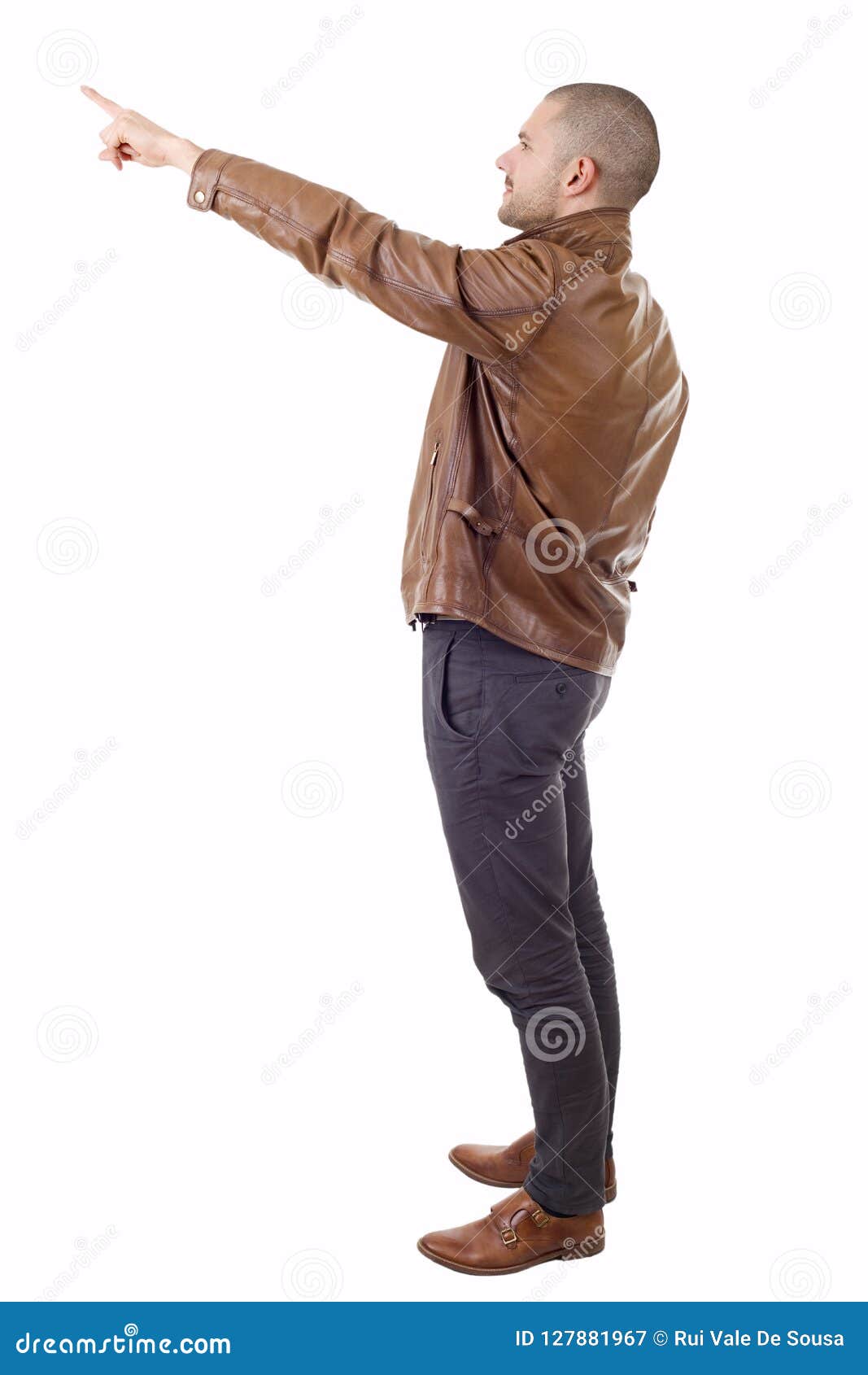 Pointing stock image. Image of handsome, male, modern - 127881967