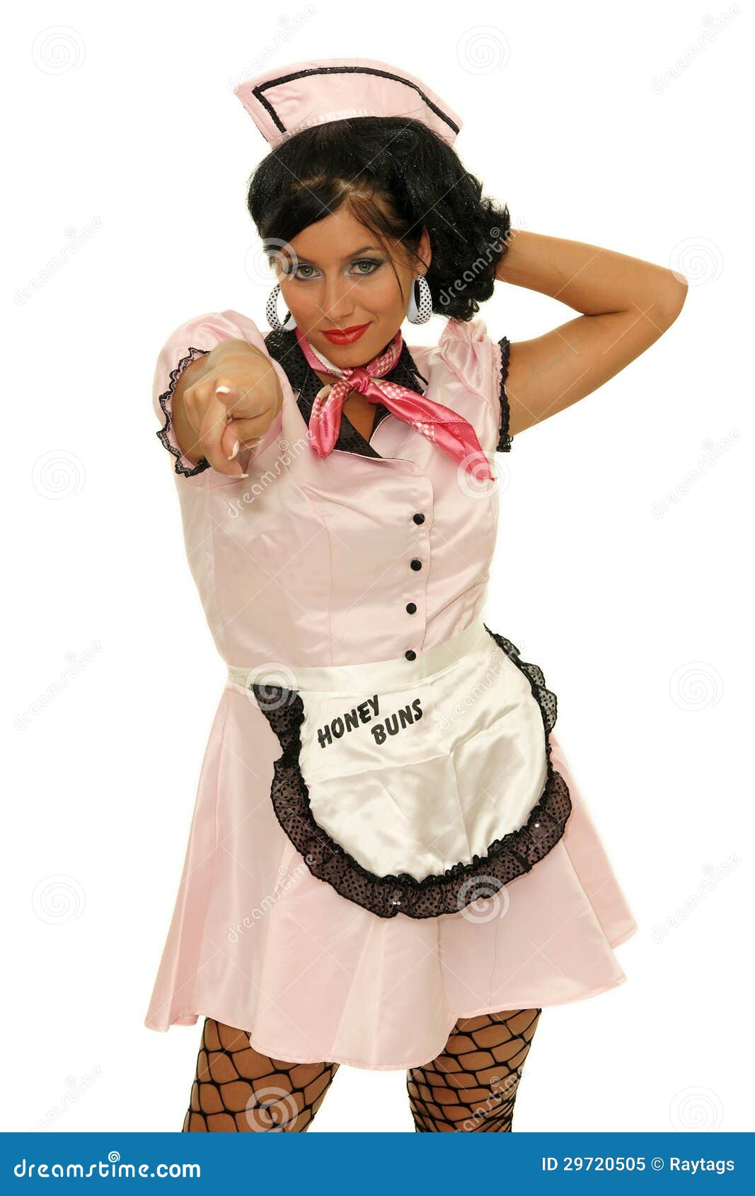 Pointing young waitress stock image. Image of apron, happy - 29720505 Pointing young waitress stock image. Image of apron, happy - 29720505