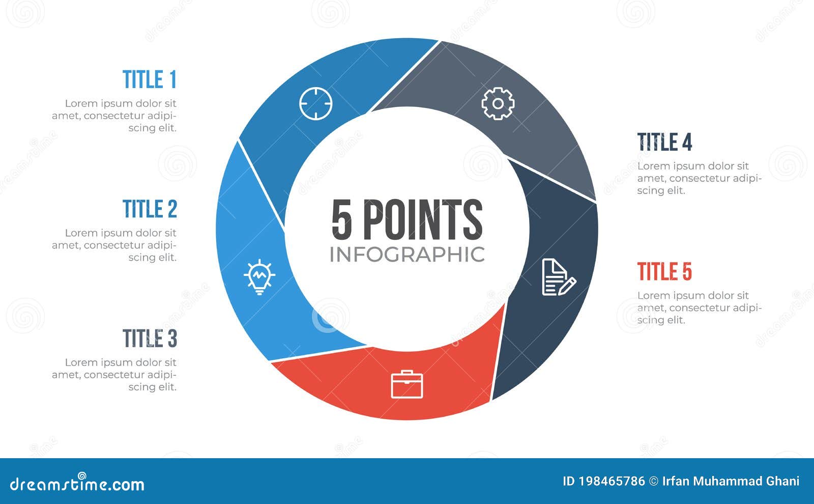 5 Points Circle Infographic Element Vector, Can Be Used for Workflow ... 5 Points Circle Infographic Element Vector, Can Be Used for Workflow ...
