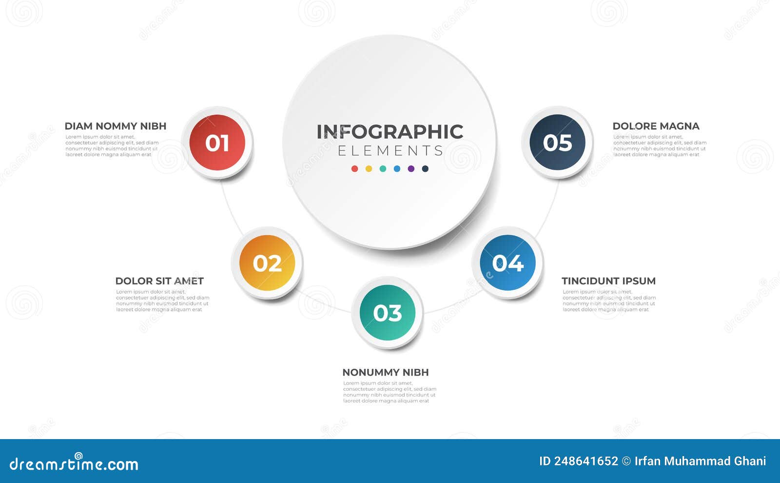 4 Points Circular Infographic Element Template Cartoon Vector ...