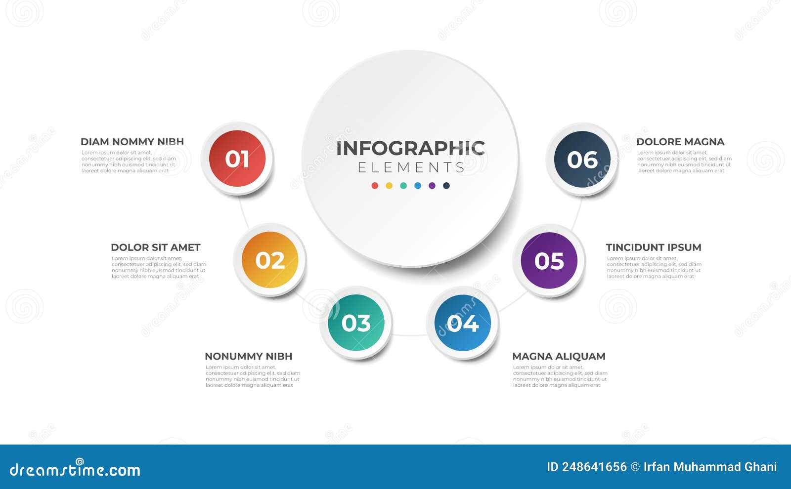 4 Points Circular Infographic Element Template Cartoon Vector ...