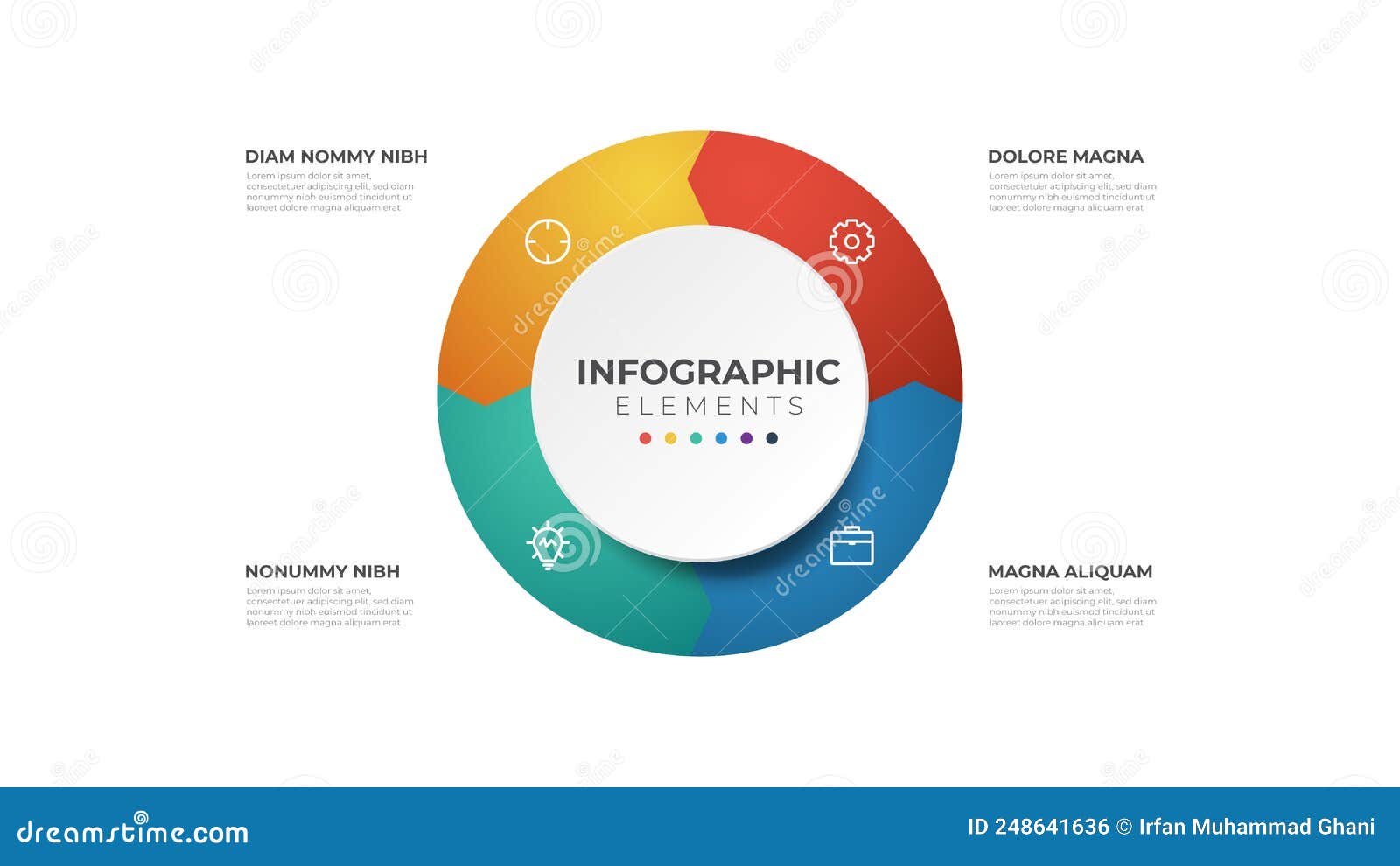 4 Points Circular Steps, Sequence Infographic Element Stock Vector ...