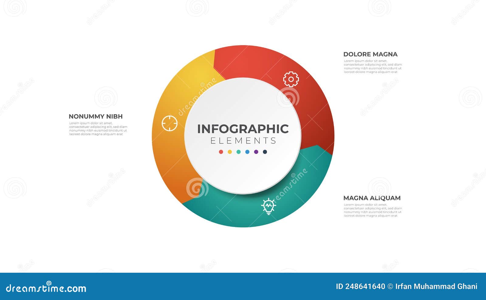 4 Points Circular Infographic Element Template Cartoon Vector ...