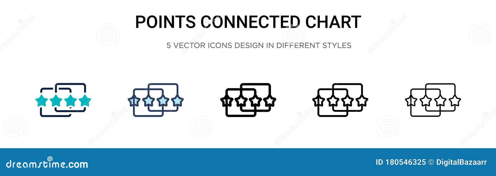 Points Connected Chart Icon in Filled, Thin Line, Outline and Stroke ...