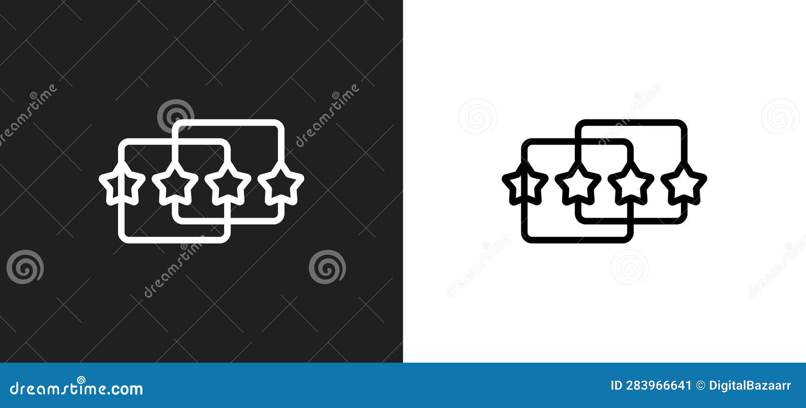 Points Connected Chart Outline Icon in White and Black Colors. Points ...