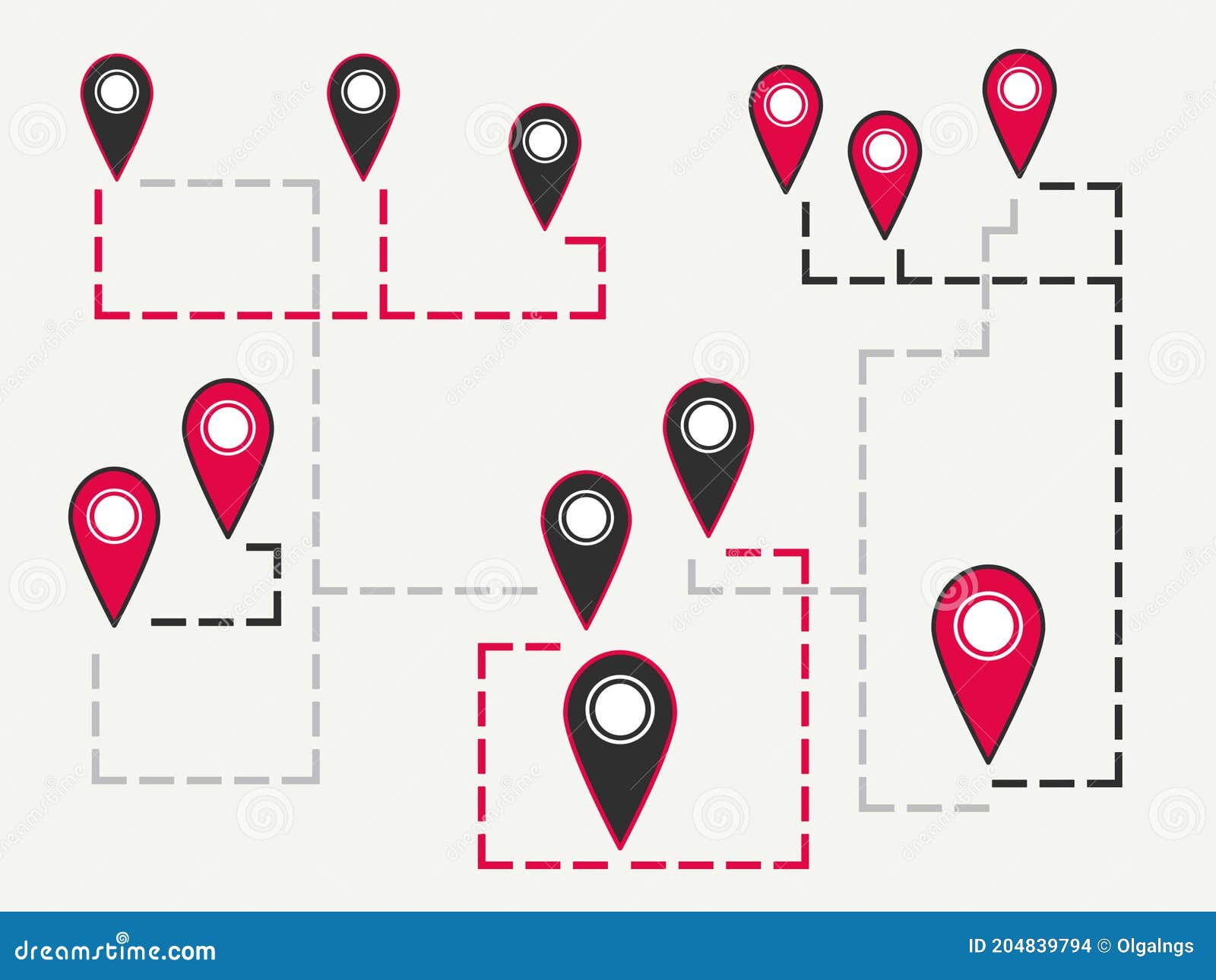 Points Crossing, Network Concept Stock Illustration - Illustration of ...