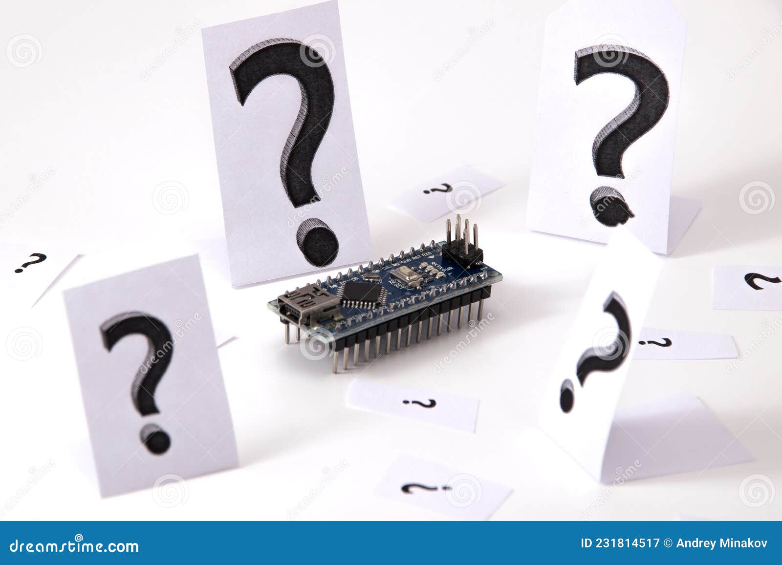Points D'interrogation Autour De Arduino Nano Image stock - Image du ...