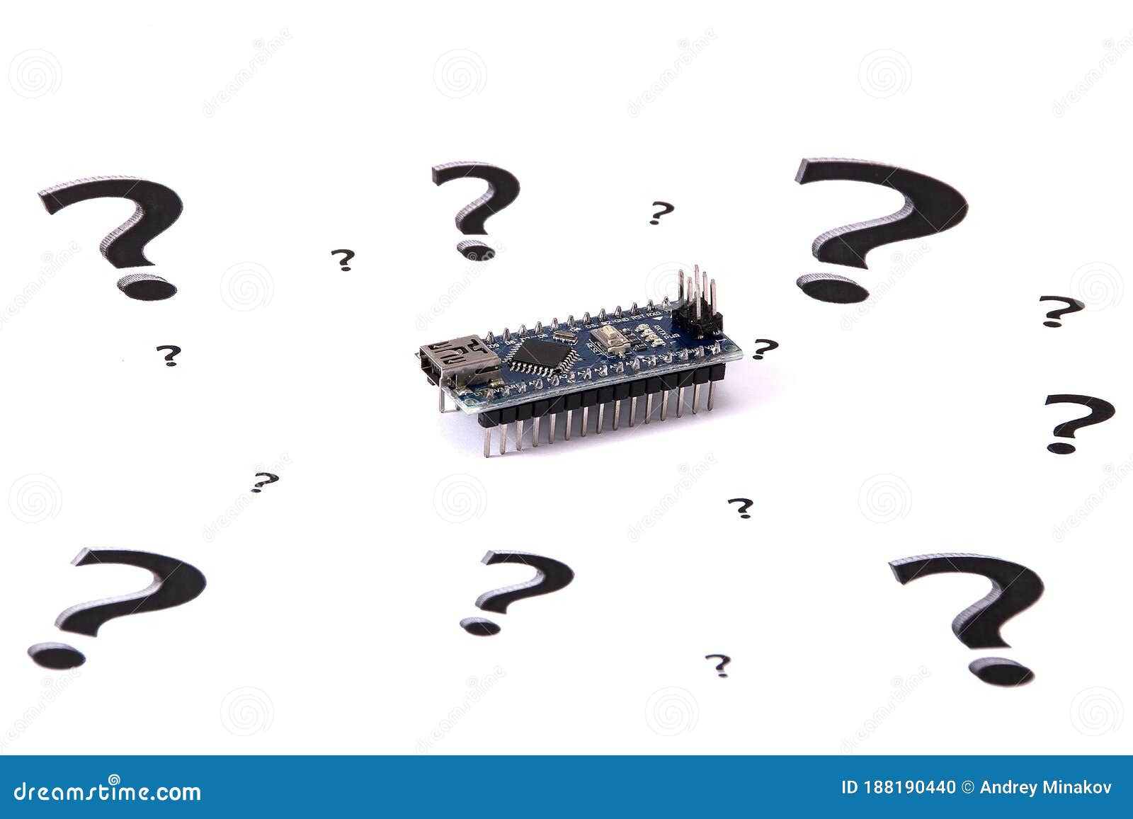Points D'interrogation Autour De Nano D'arduino Photo stock - Image du ...