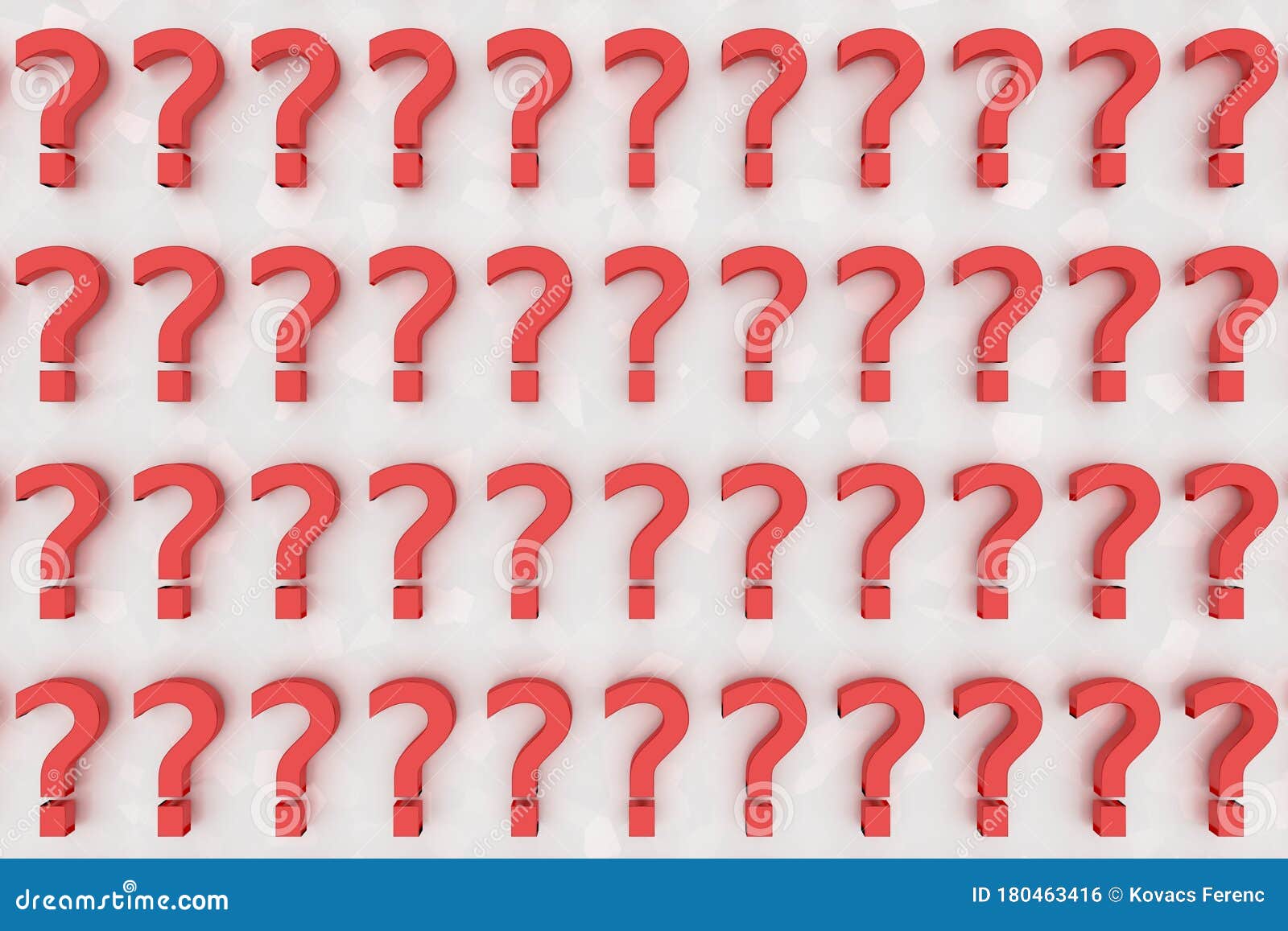 Points D'interrogation Rouges Sur Un Fond Blanc Signes Image De Rendu 3d Illustration Stock ...