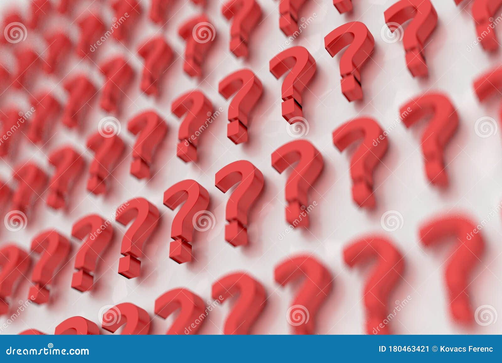 Points D'interrogation Rouges Sur Un Fond Blanc Signes Image De Rendu 3d Illustration Stock ...